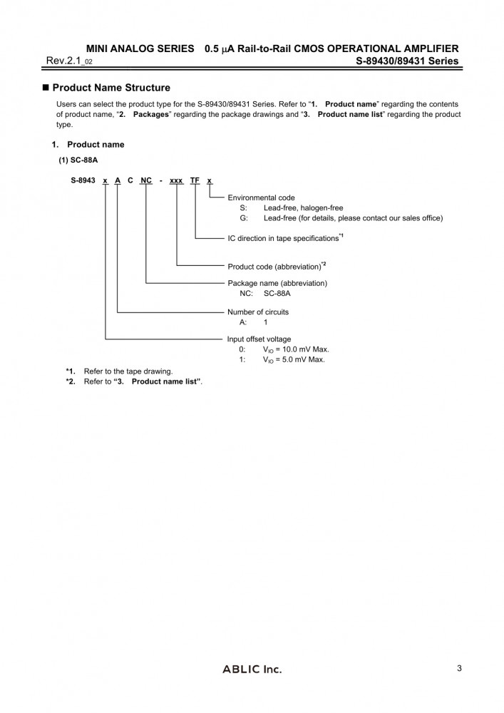 S-89430/89431 datasheet page 3