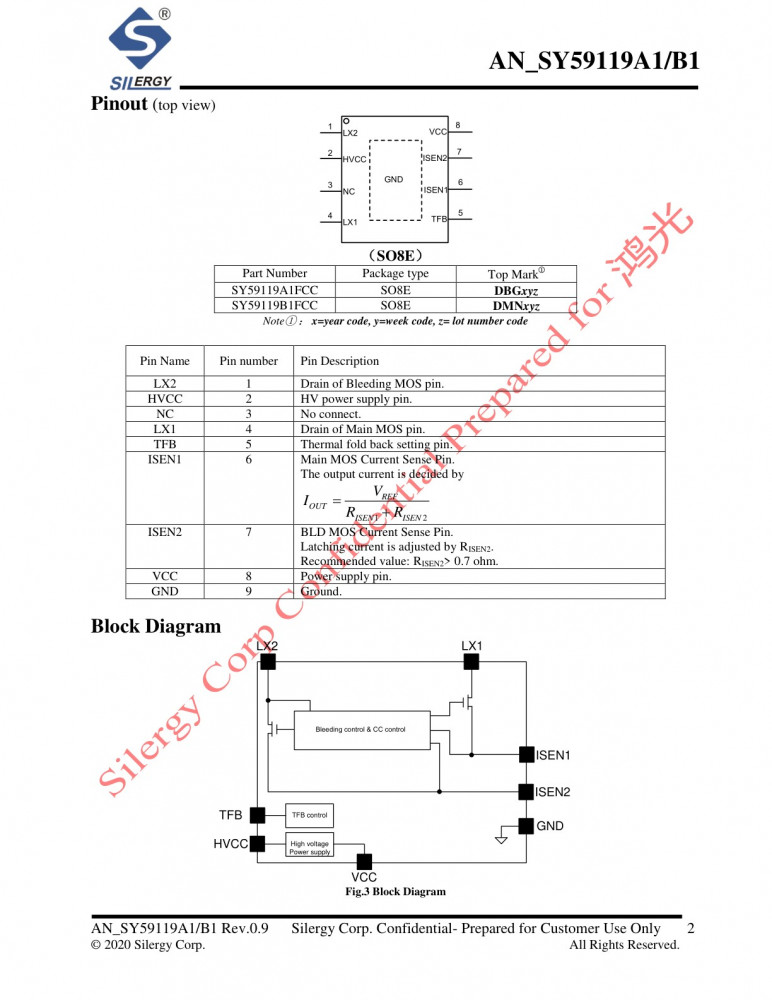 SY59119A1FCC technical document page 2