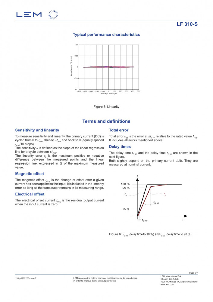 LEM LF 310-S datasheet page 6