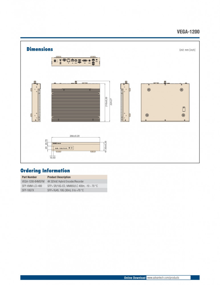 VEGA-1200 product document, page 2