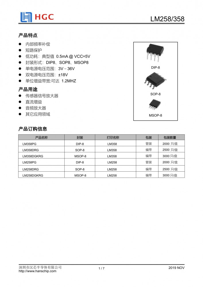 LM358DRG datasheet page 1
