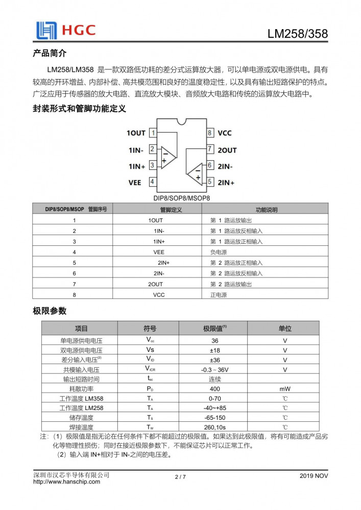 LM358DRG datasheet page 2