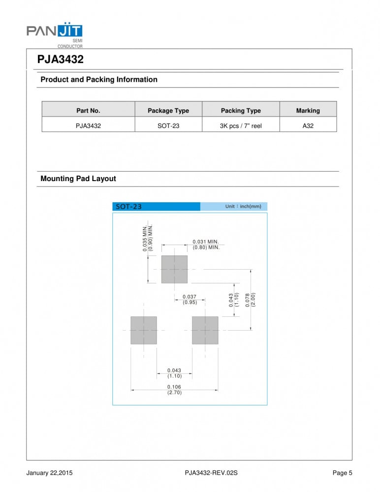 PJA3432 datasheet page 5