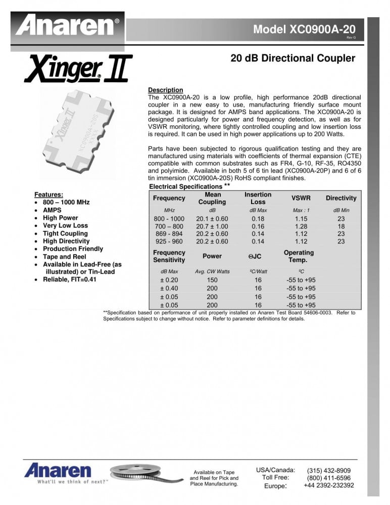 XC0900A-20S datasheet page 1