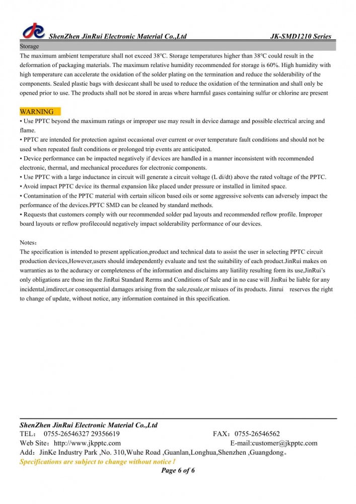 JK-SMD1210 series datasheet page 6