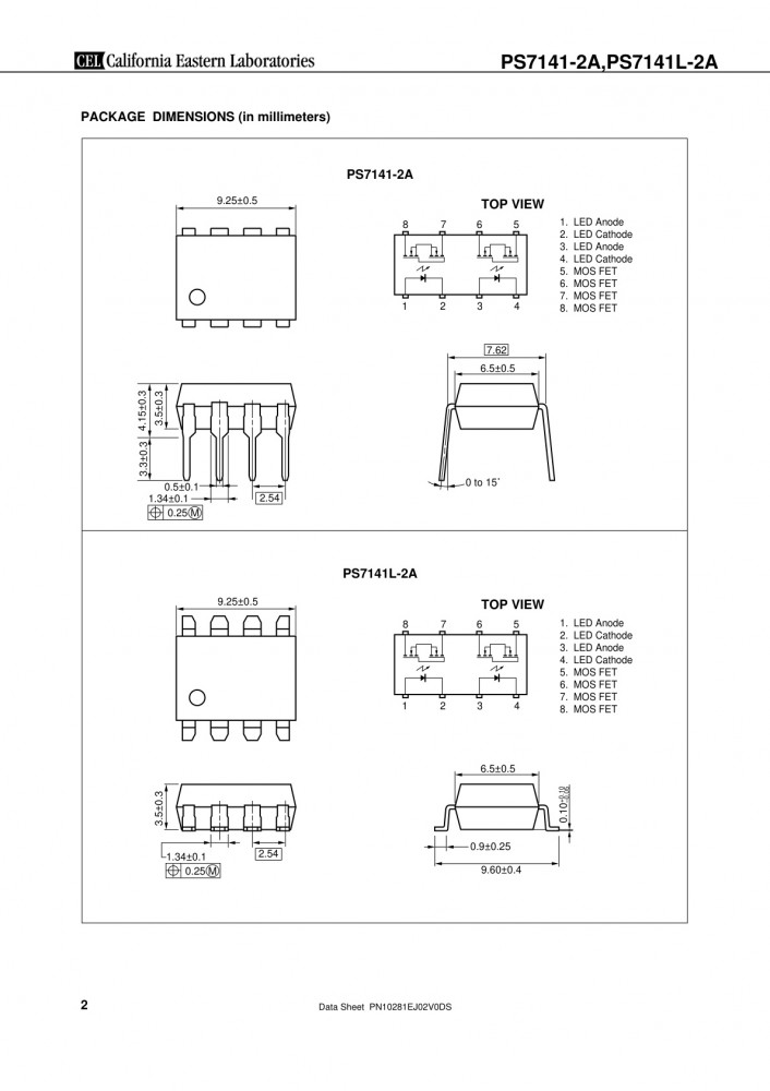 PS7141-2A datasheet page 2