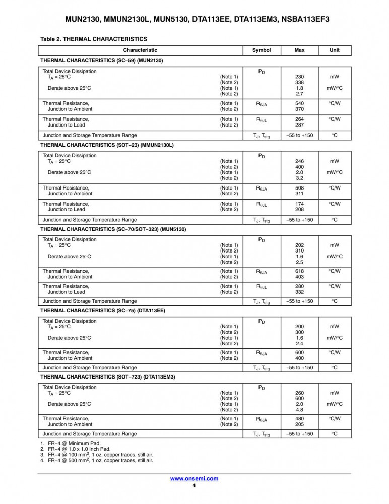 DTA113EET1G datasheet page 4