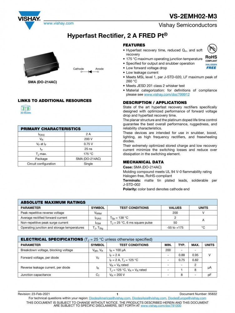 VS-2EMH02-M3/5AT datasheet page 1