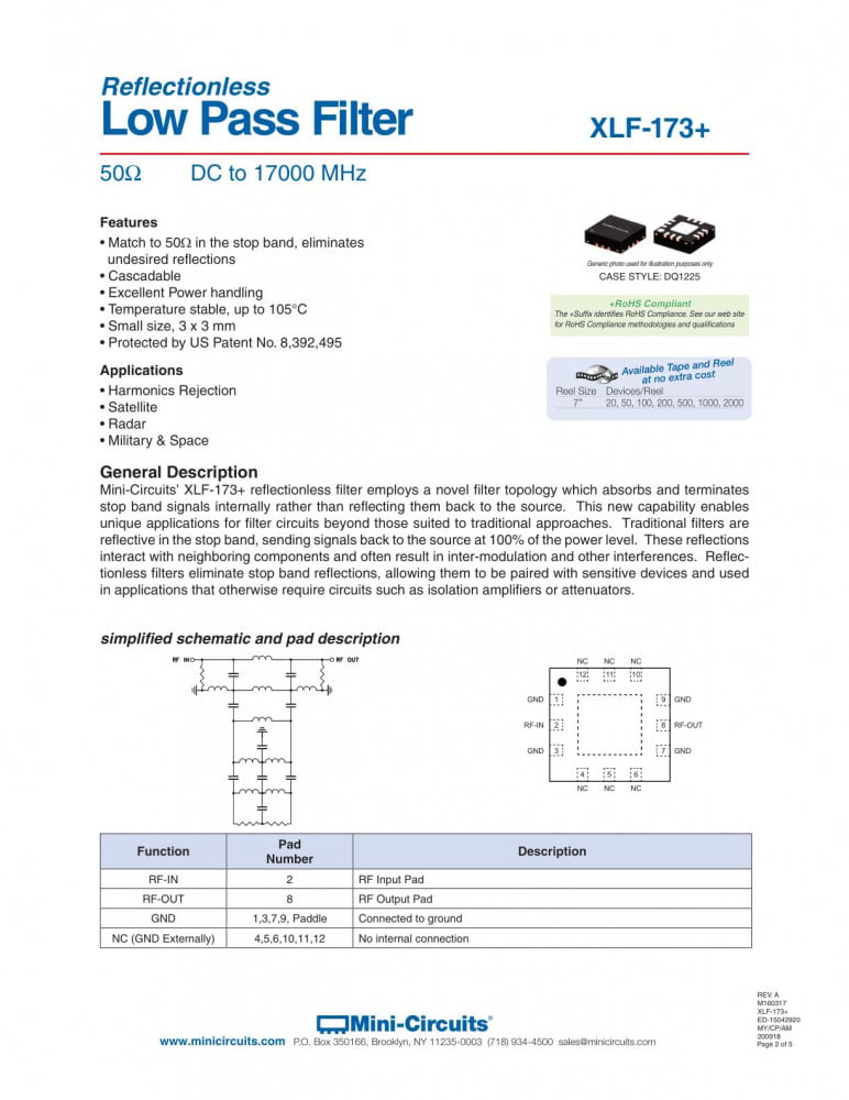 XLF-173+ datasheet page 2