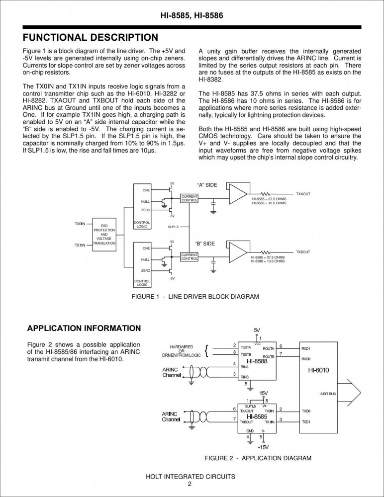 HI-8585 datasheet page 2