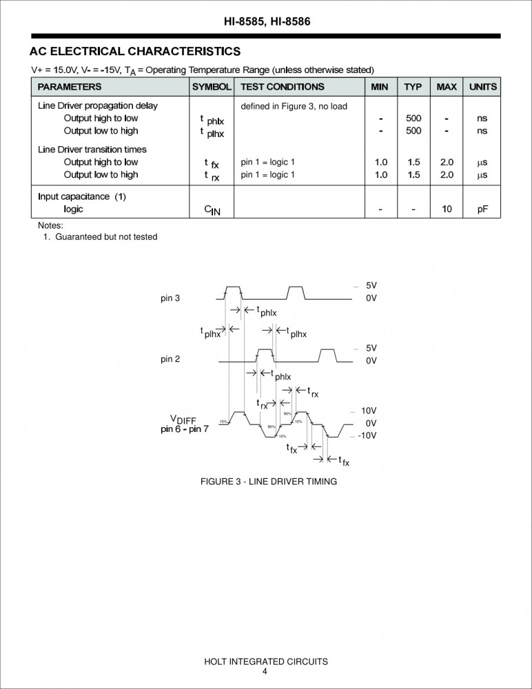 HI-8585 datasheet page 4
