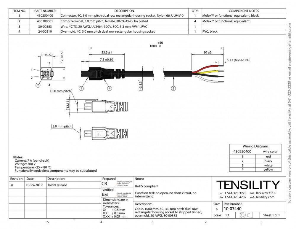 Tensility International 10-03440 product drawing