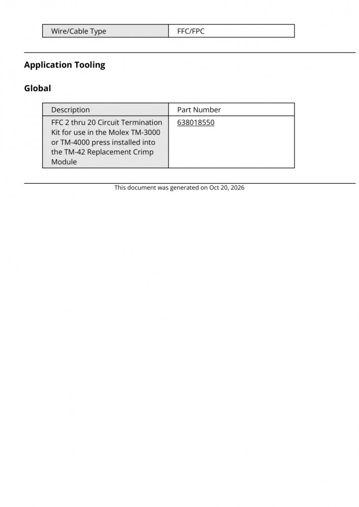 Technical document image, page 3 for Molex 15475174