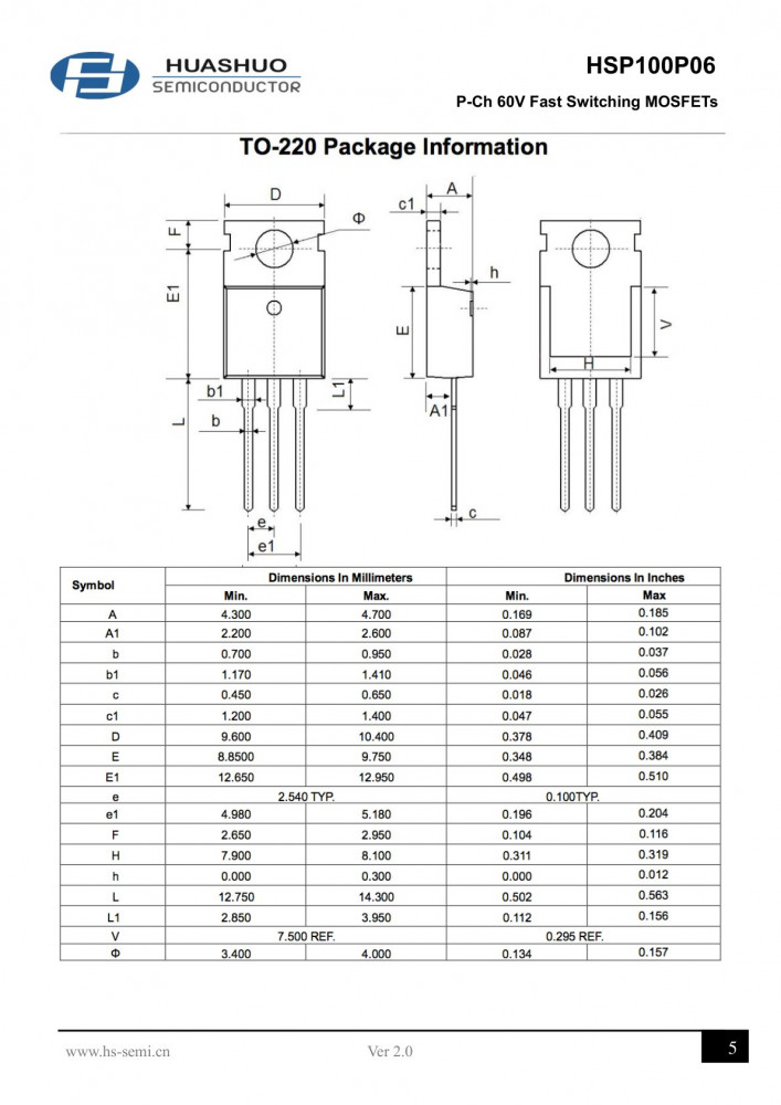 HSP100P06 datasheet page 5