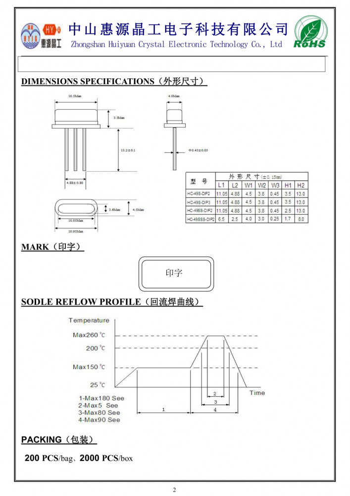 HY8704M49S3DIPOB2T02 datasheet page 2