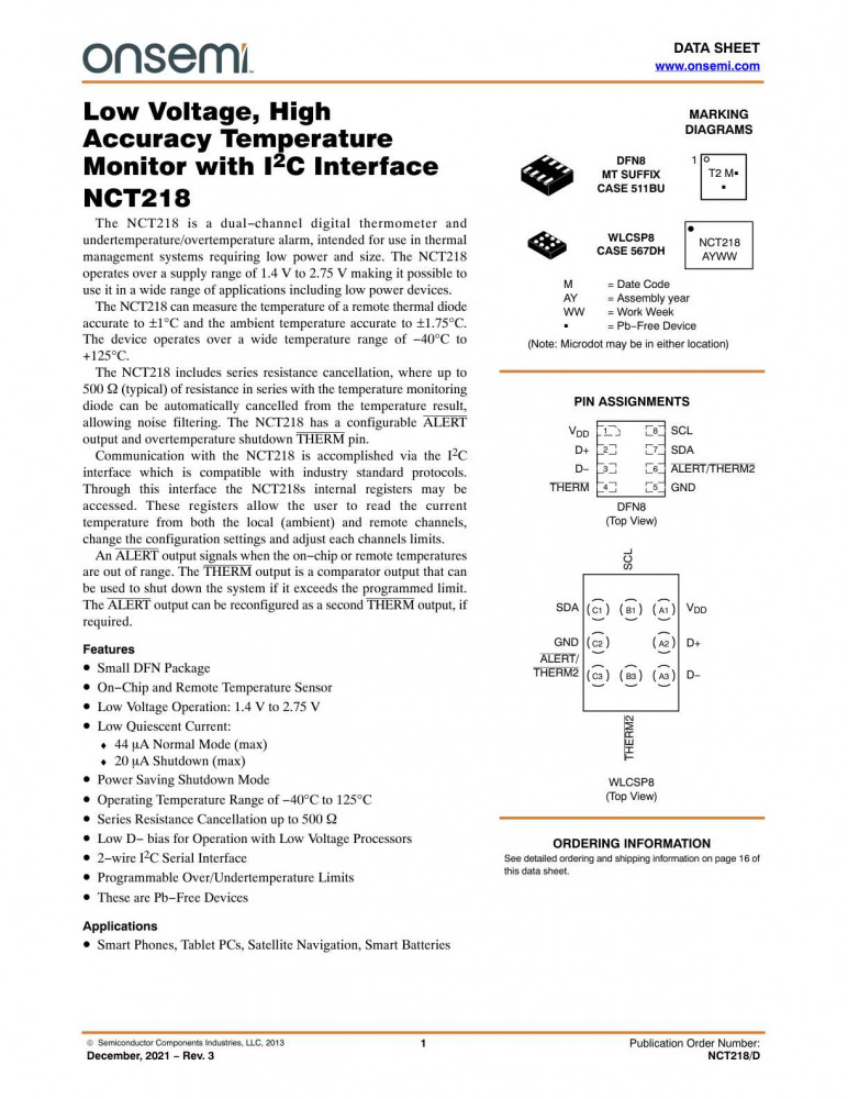 NCT218 datasheet page 1