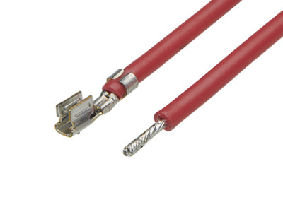 Pre-Crimped Lead KK Plus 250 Female-to-Pigtail, Tin (Sn) Plating, 150.00mm Length, 22 AWG, Red