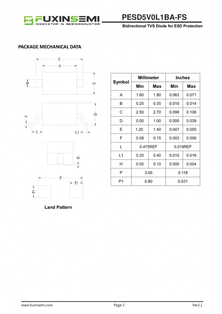 PESD5V0L1BA-FS datasheet page 3