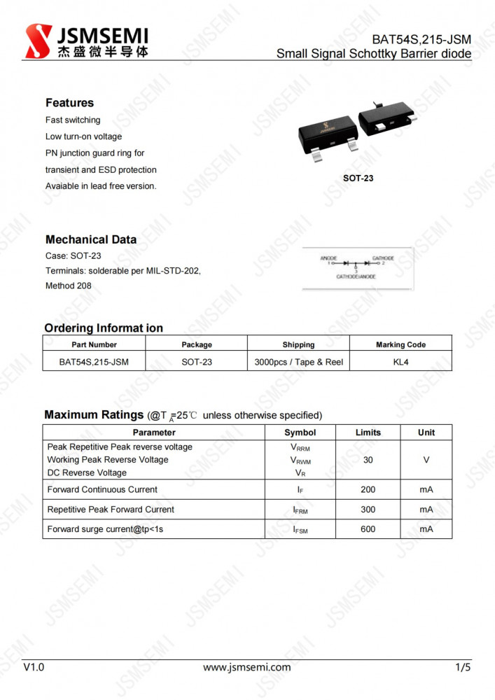 BAT54S,215-JSM datasheet page 1