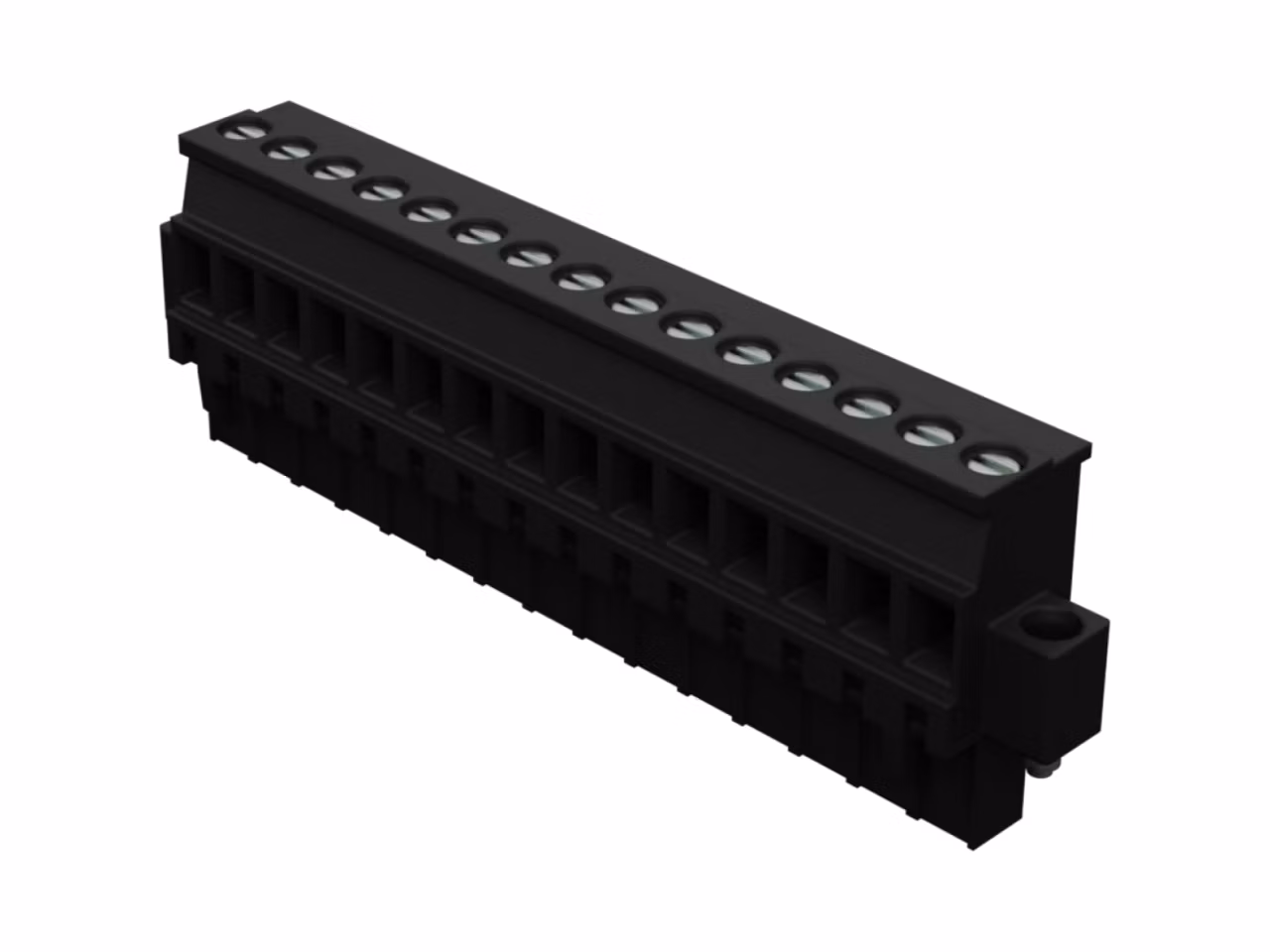 5.00mm Pitch Eurostyle Vertical Plug, with Retention Screws and Standard Imprinting, Front Wire Entry, Black, 15 Circuits for sale
