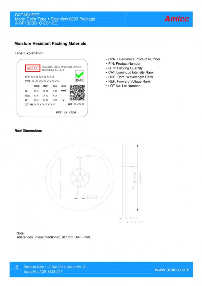 A-SP192SS1C-C01-3C datasheet page 8