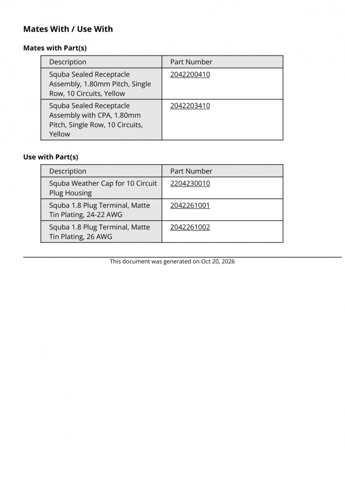 Technical document image 3 for MOLEX 2042232410