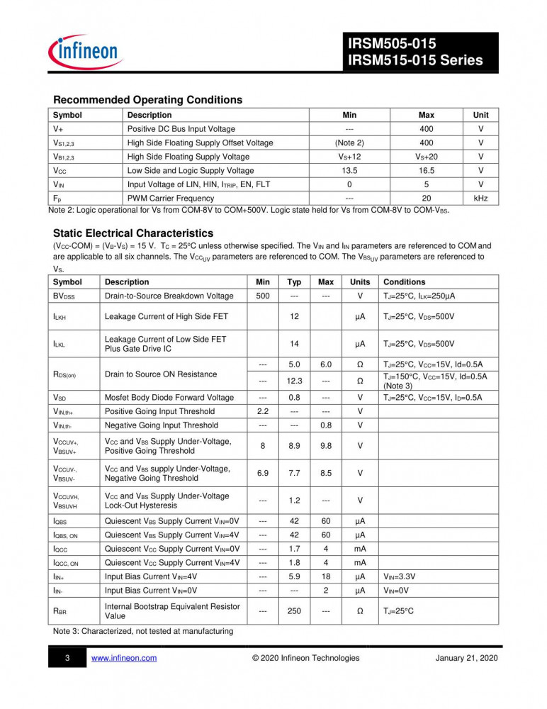 IRSM515-015DA2 datasheet page 3