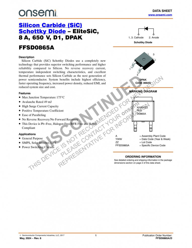 FFSD0865A datasheet page 1