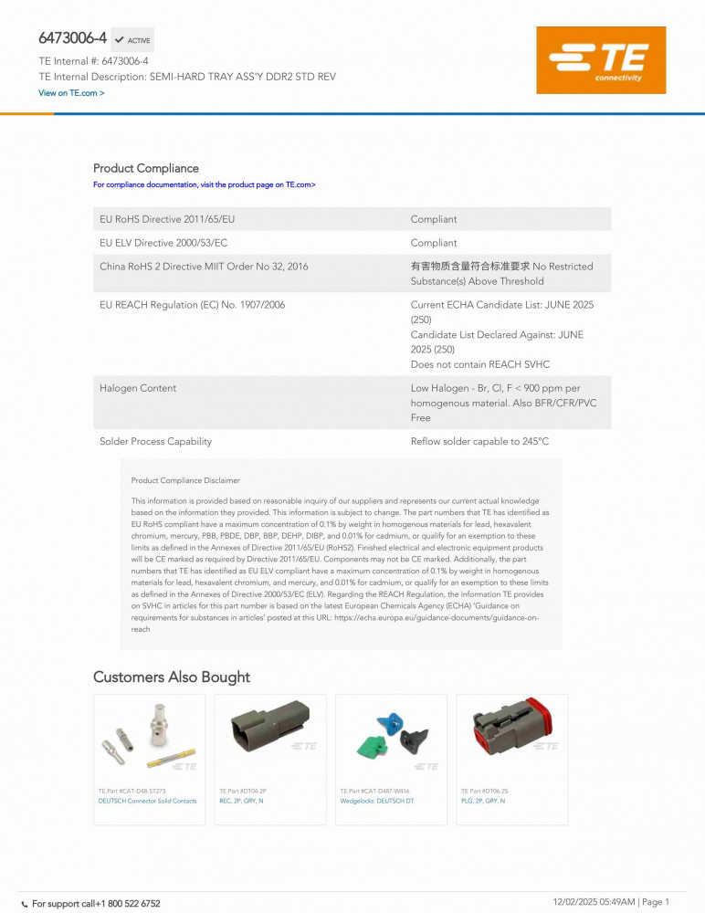 Technical document page 1 for product reference