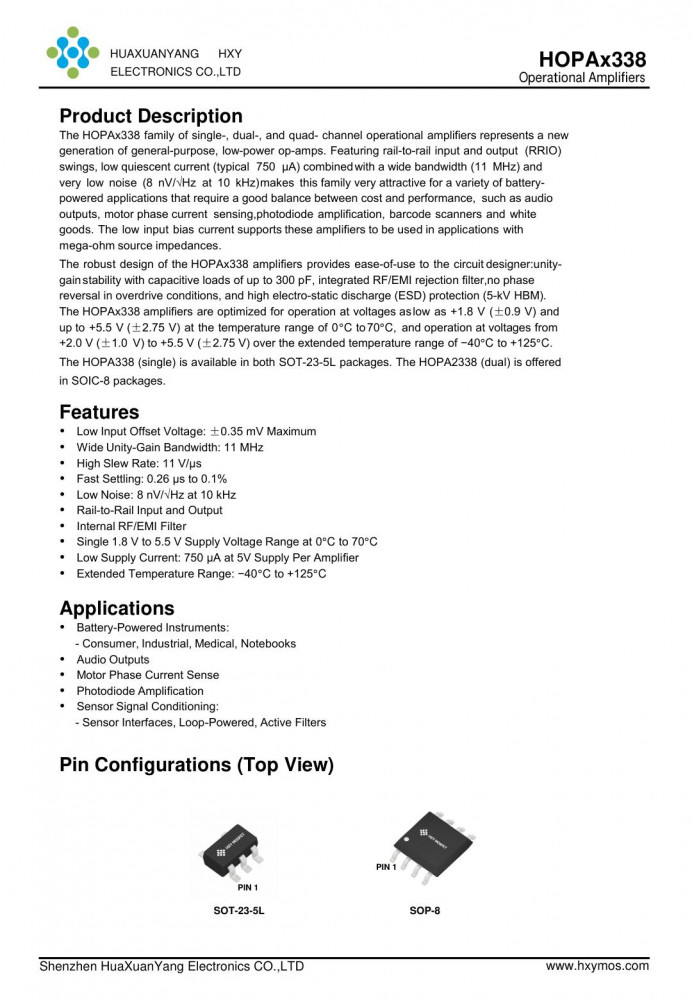 HOPA2338UA datasheet page 1
