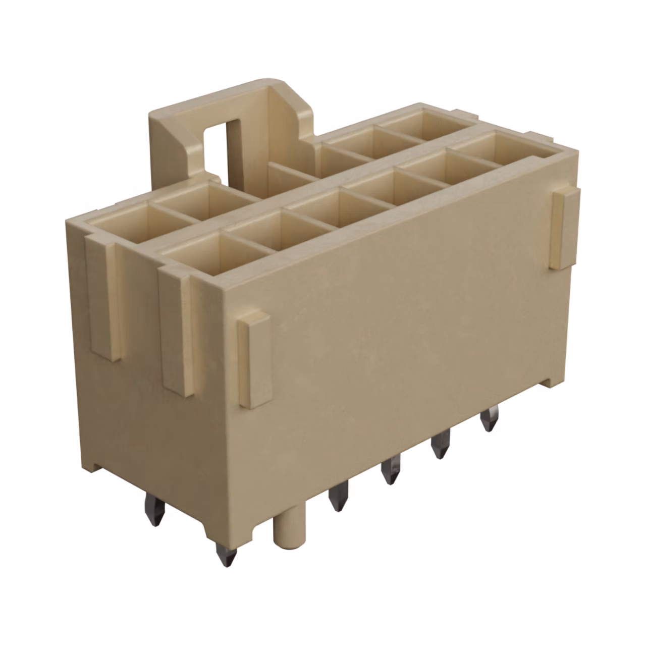 Ultra-Fit Vertical Header, 3.50mm Pitch, Dual Row, 12 Circuits, with Kinked Pins, 0.38µm Gold (Au) Plating, Natural, Glow-Wire Capable, Tray for sale