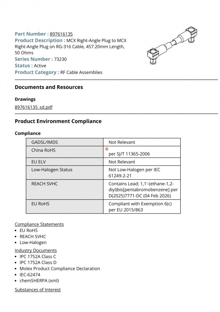 897616135 product drawing, page 1