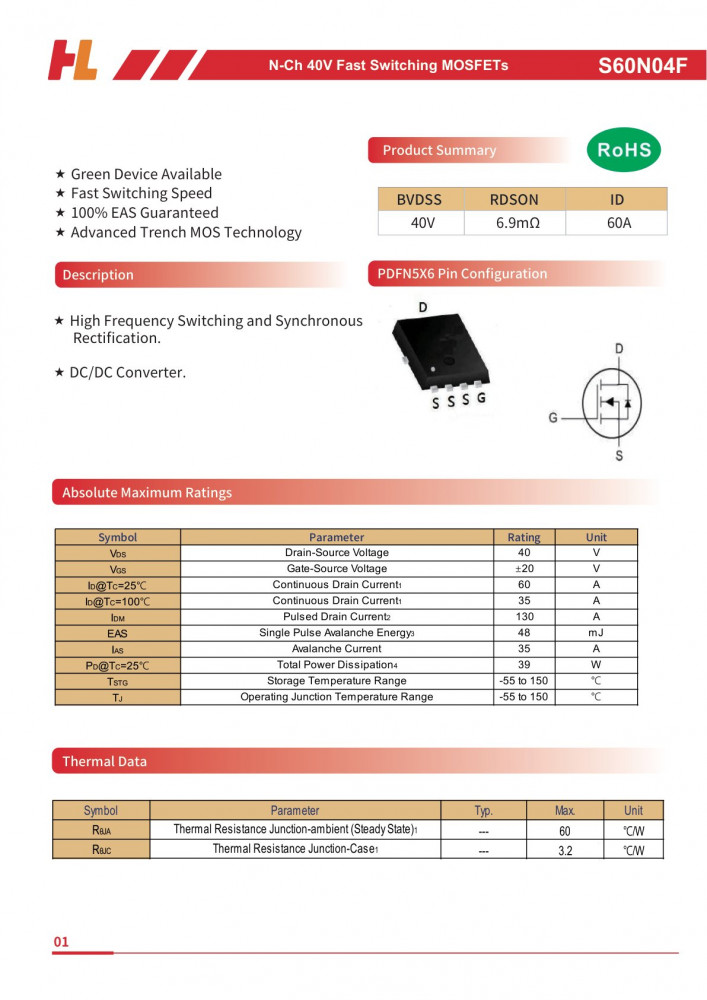 S60N04F datasheet page 1