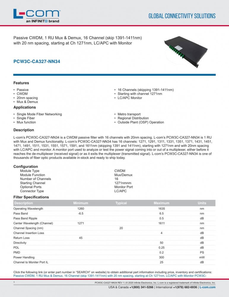 PCW3C-CA327-NN34 technical document page 1