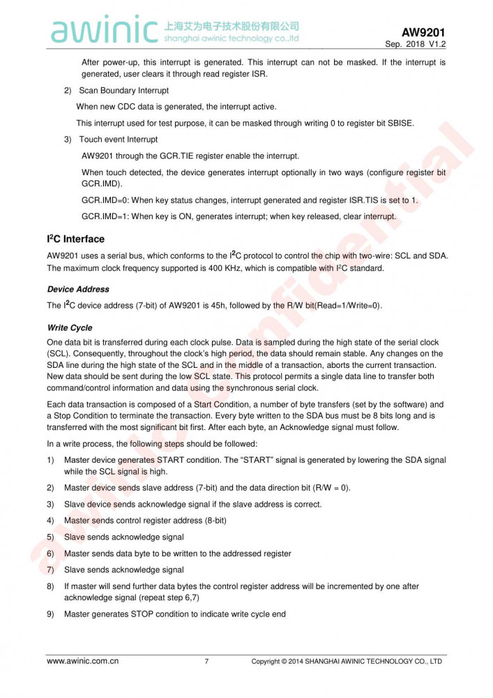 AW9201QNR datasheet page 7