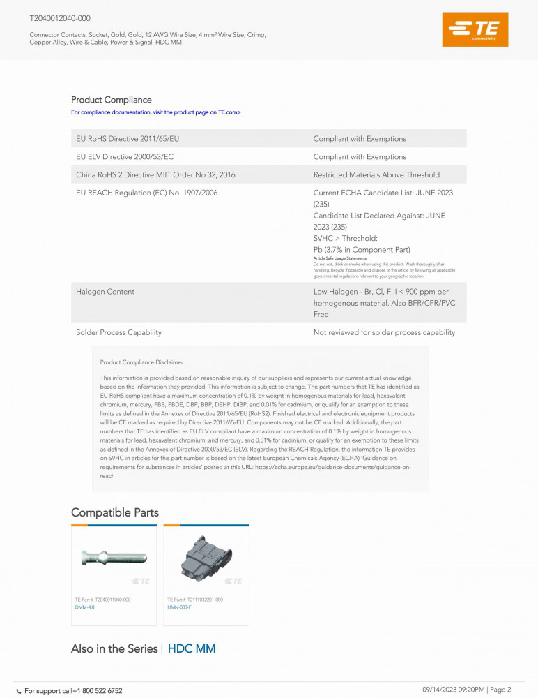 T2040012040-000 technical document page 2