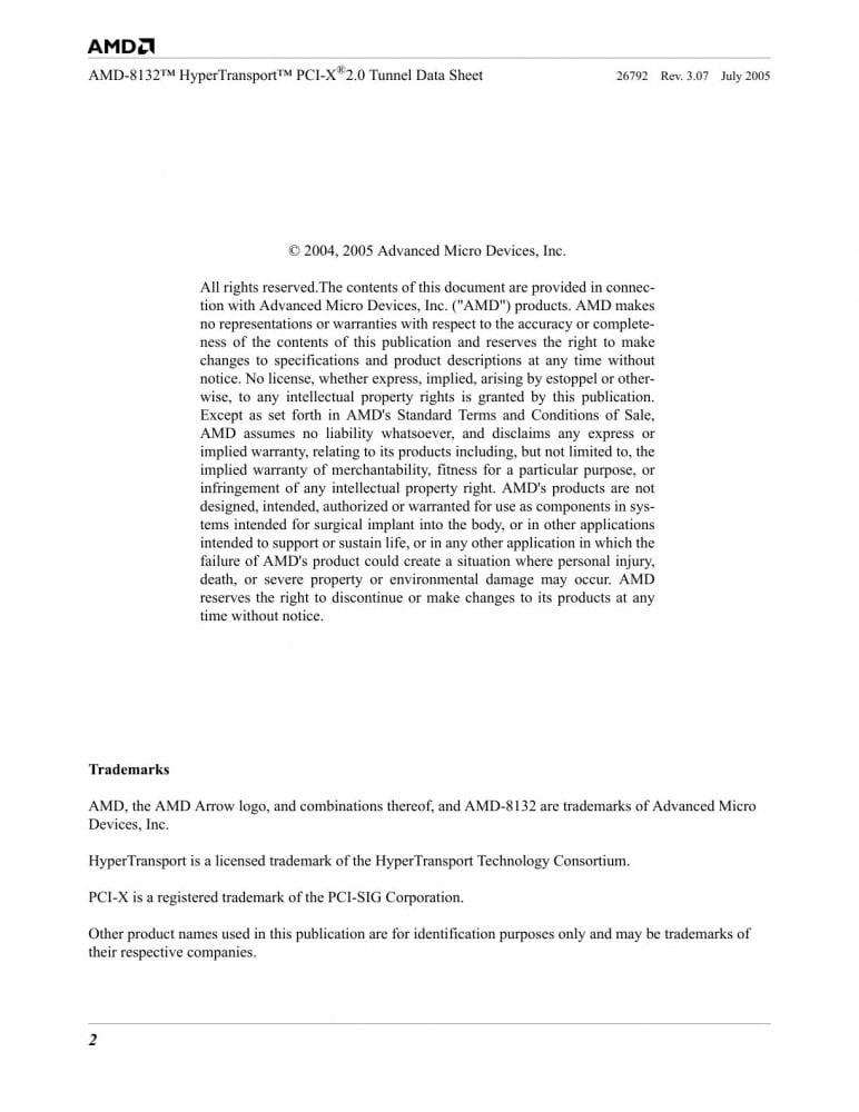 AMD-8132 technical document page 2