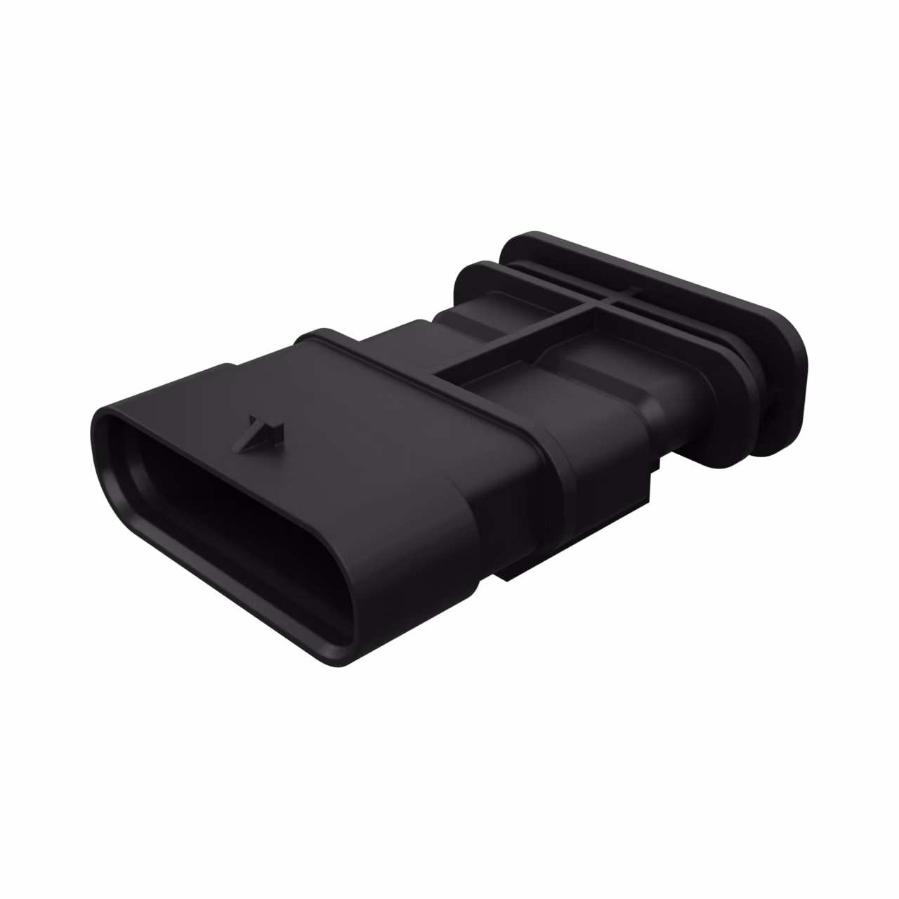 MXP120 Sealed Male Blade Connector with 11.00mm Clip-Slot, 6 Circuit, Black Housing (T3-V2-S3 with Backshell, T3-V2-S2 without Backshell), Backshell Interface Option 2, Key A for sale