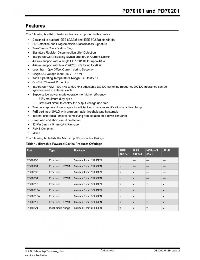 PD70201 technical document page 2