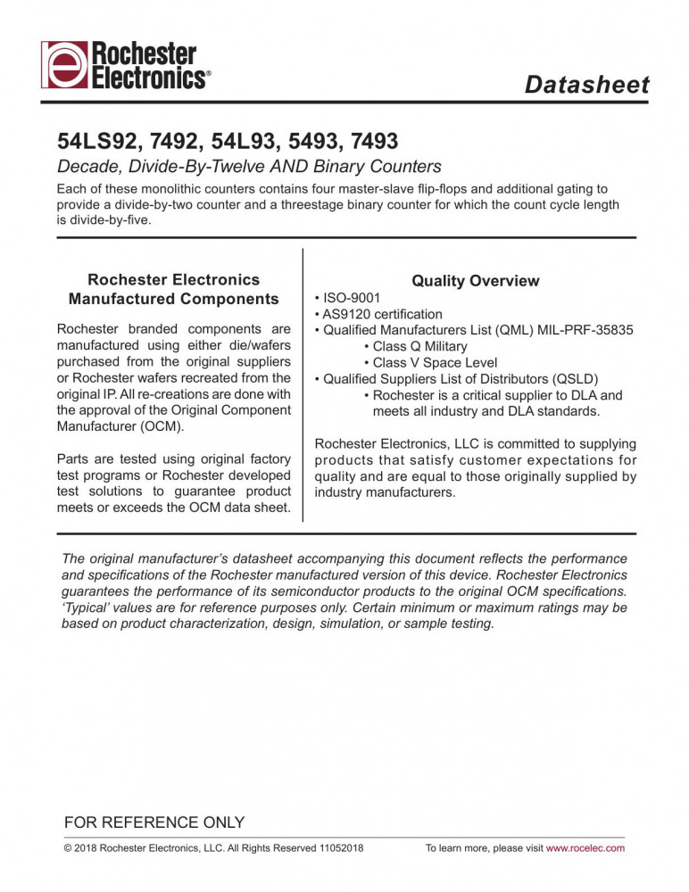 54LS92 datasheet page 1