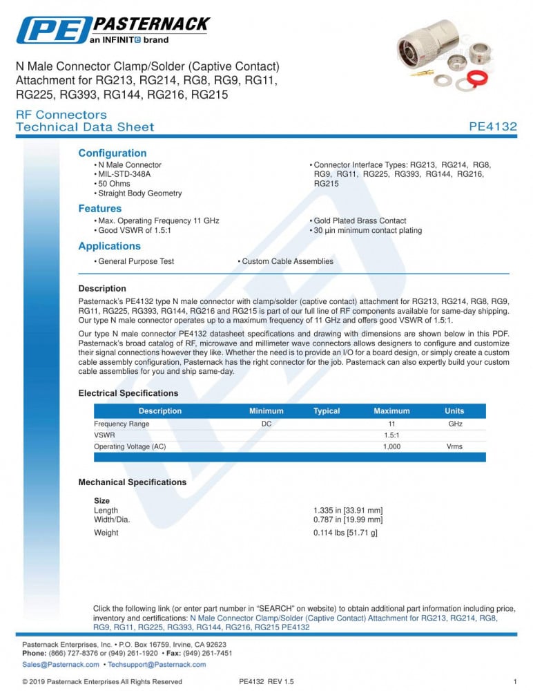 PE4132 datasheet page 1