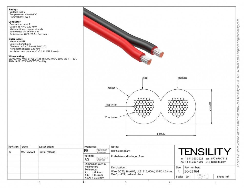 Technical drawing image for Tensility International model 30-03164