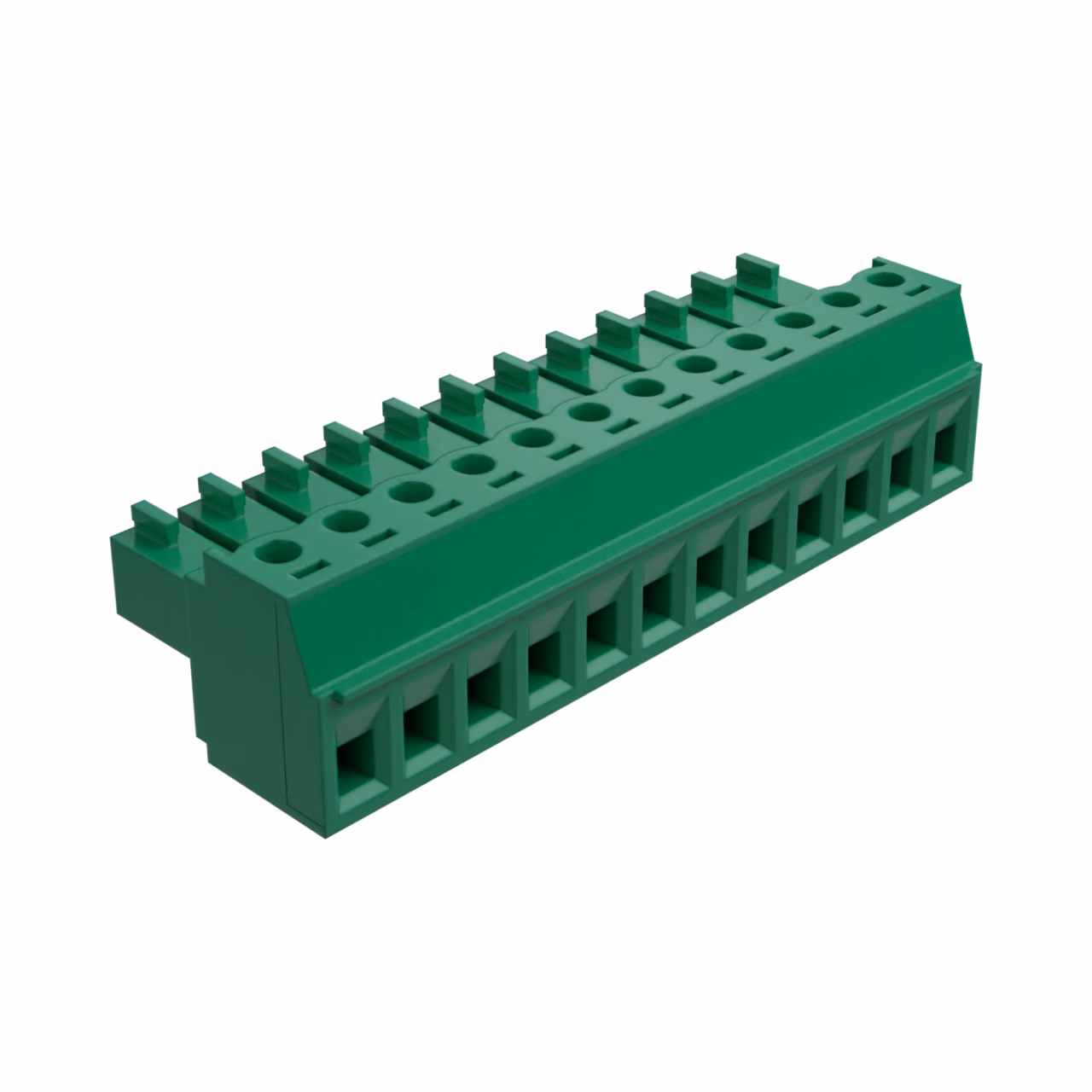 3.81mm Pitch Eurostyle Horizontal Plug, with Standard Imprinting, Green Housing, Gold (Au) Plated, 12 Circuits for sale