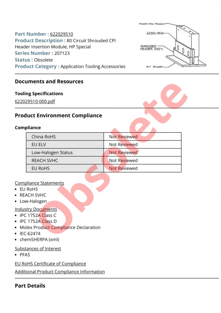 MOLEX 622029510 technical document preview, page 1