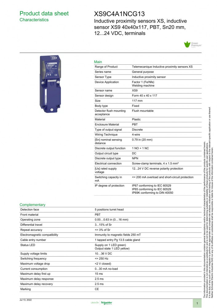 XS9C4A1NCG13 technical document page 1