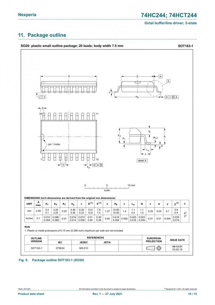 74HC244PW datasheet page 10