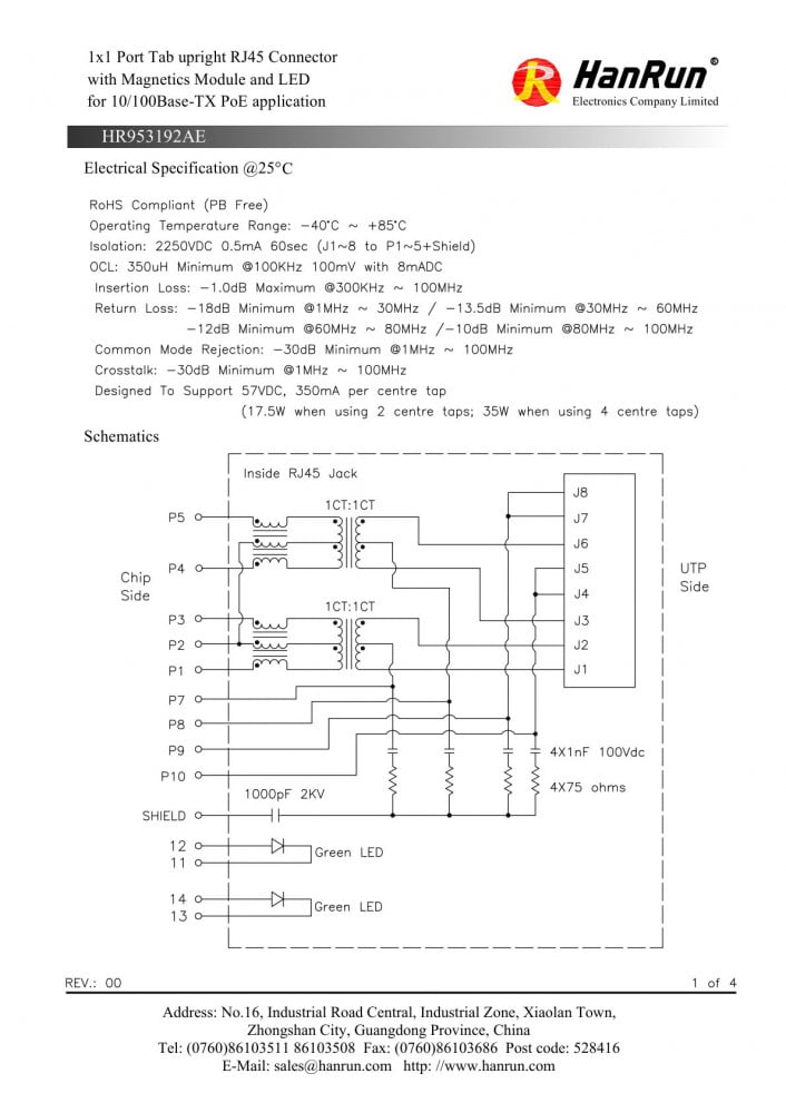 HR953192AE technical document page 1