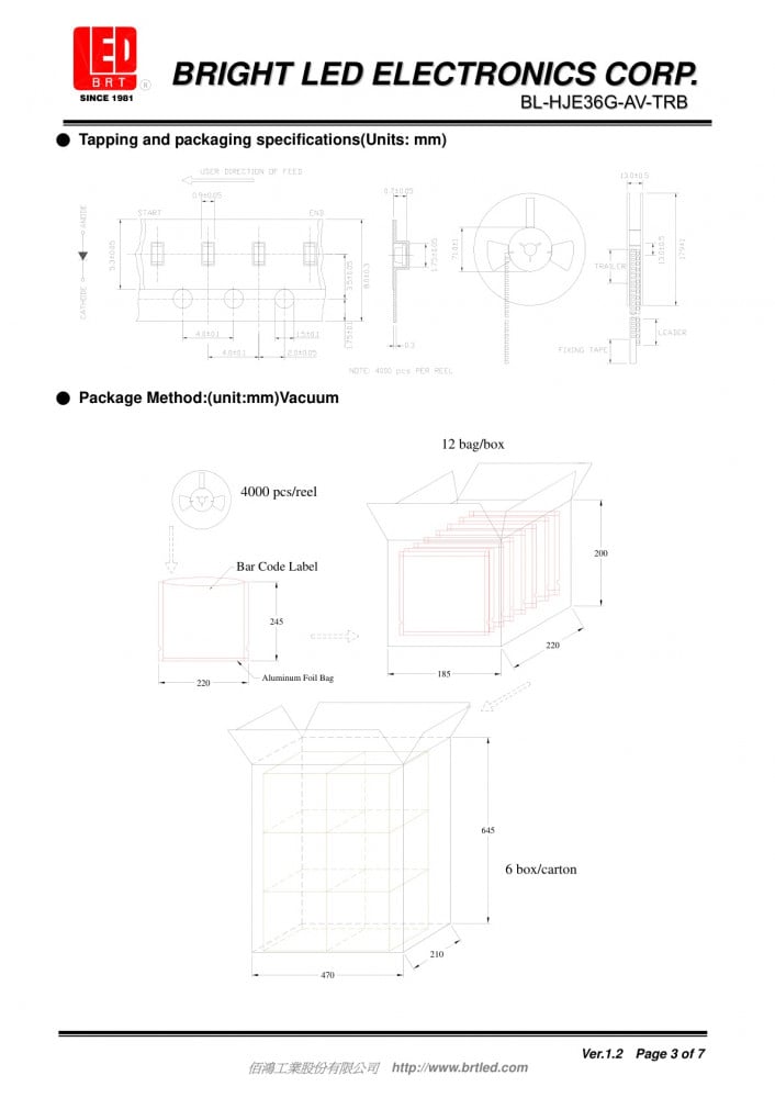BL-HJE36G-AV-TRB datasheet page 3
