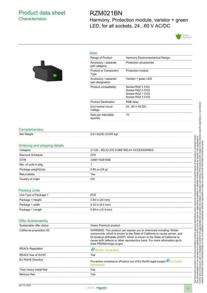RZM021BN technical document page 1