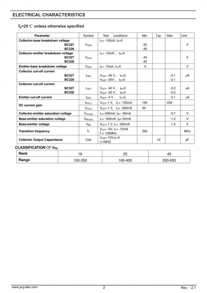 JSCJ BC327 datasheet page 2